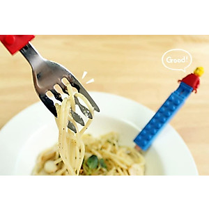 Oxford Brick Spoon and Fork with Case for Kids. Blue or Red for Case.