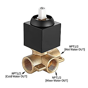 Single-Function Black Shower Handle Valve Trim Kit Shower Valves Wall Mount Brass Faucet Shower Rough-In Valve Bathroom Trim Kit Single Handle Tub Shower Valve Mixer