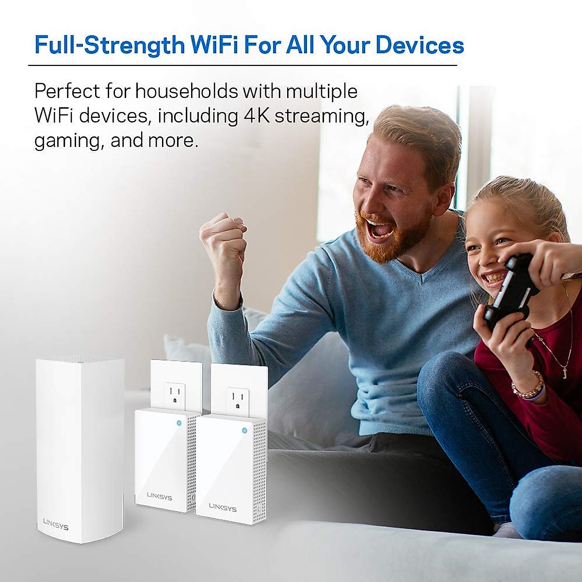 Linksys Velop Plug-in Home Mesh WiFi System, Up to 5,000 Sq. Ft, WiFi 5 Router + WiFi Extender Bundle - WHW0203P