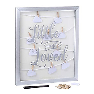 Kate & Milo Little And Loved Signature Frame, Unique Baby Shower Guestbook, Advice And Well Wishes Frame, Modern Nursery Decor
