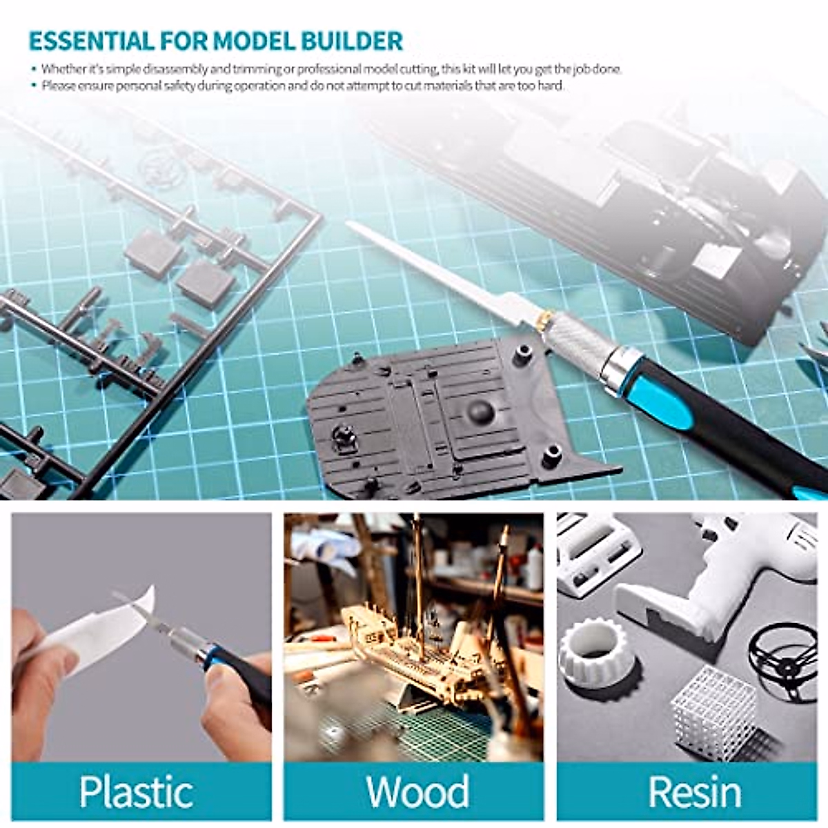 Prozwee Model Craft Hand Saw Kit(with 7PCS Saw Blades),Modeling Knife Hacksaw Tool,DIY Mini Razor Saw Kit for Handcrafted, DIY models and Other Fine Cutting