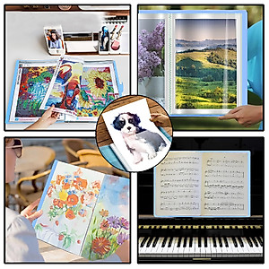 SKRYUIE A3 Diamond Painting Storage Book - 60 Diamond Painting Capacity, 30 Pages Protectors, 17.2x12.8 inches, Portfolio Folder for Diamond Painting Presentation and Organization - Blue