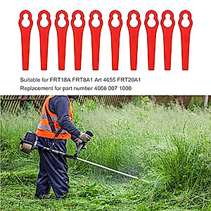 Hicello 100PCS Plastic Machine Trimming Blades, Mower Cutter Blade, Replacement for Cordless Grass Trimmer Brushcutter 4008 007 1000 Grass Cutter Tool