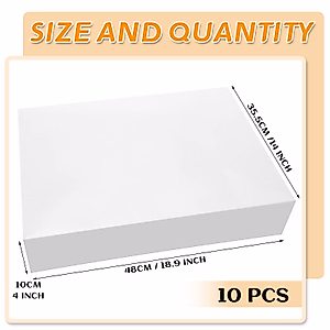 Tudomro 10 Pack 19 x 14 x 4 Inch Cake Box, Cardboard Cake Boxes, Large Rectangle Boxes, Kraft Non Window Bakery Pastry supplies(White)