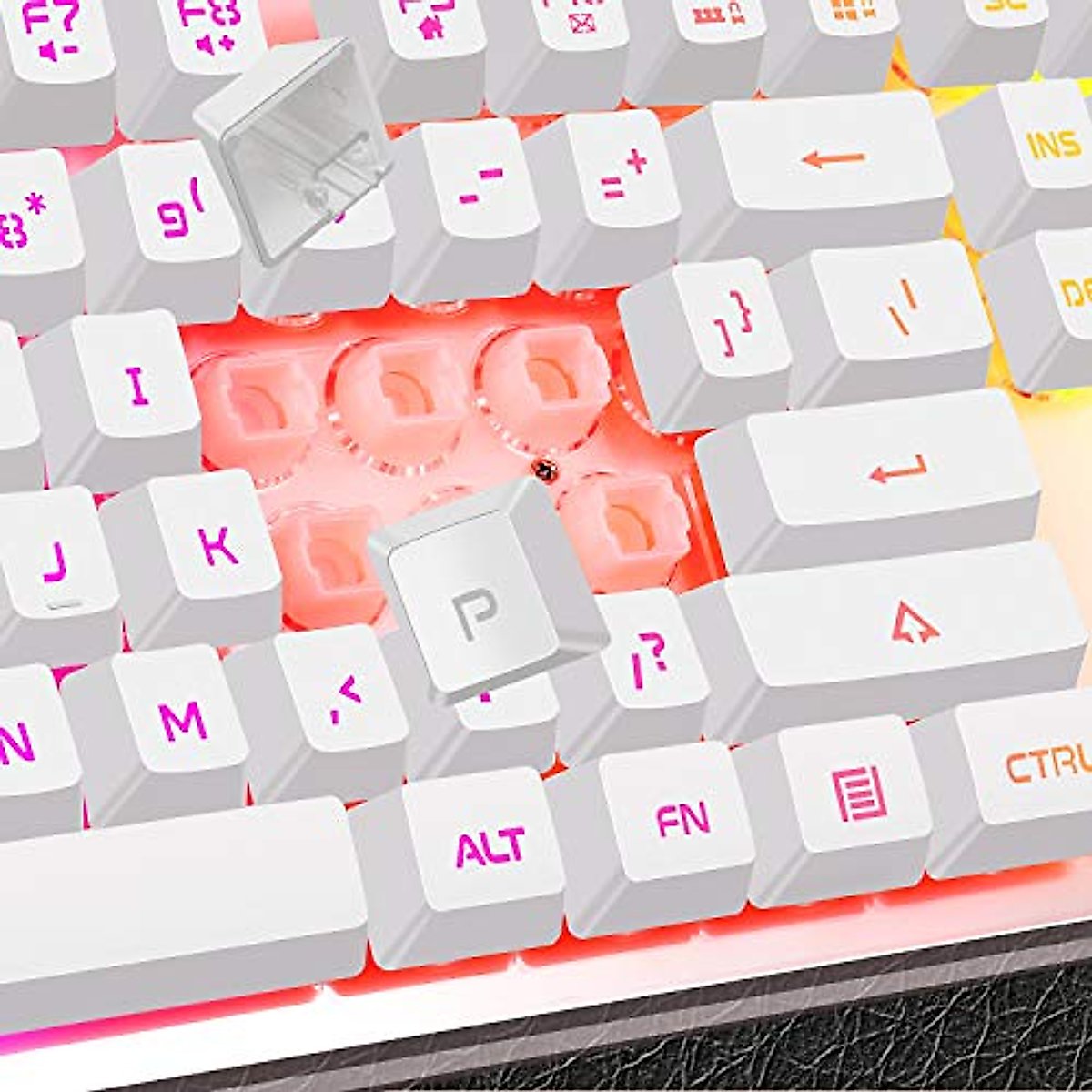 Gaming Keyboard and Mouse Combo, K1 RGB LED Backlit Keyboard with 104 Key Computer PC Gaming Keyboard for PC/Laptop(White)