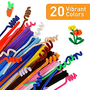 Caydo 300 Pieces 1 Inch Assorted Pompoms with 100 Pieces Wiggle Eyes with 200 PCS Pipe Cleaners with 100 pcs Wiggle Eyes for Art and Crafts, DIY Art Creative Crafts Project Decoration