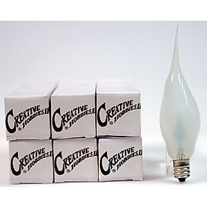 Creative Hobbies® Silicone Dipped Flickering Flame Bulb, Country Style, Electric Candle Lamp Chandelier Light Bulbs, 3 Watt, Individually Boxed, Pack of 6 Bulbs