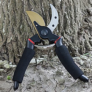 TOOLTENG Garden Bypass Pruning Shears, Heavy-Duty Garden Clippers, Tree Ttrimmers and Rose Pruning Shears, Multipurpose Garden Shears for Gardening, Arboriculture & Plant Nurseries (Black)
