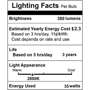 Vannise MR16 GU10 Bulb 35W, 6 Pack High Output GU10+C 120V 35W Bulb with GU10 Base, Long Lasting GU10 Halogen Bulb Warm White 2800K, GU10 Dimmable, GU10 120V 35W for Candle Warmer, Track Lighting