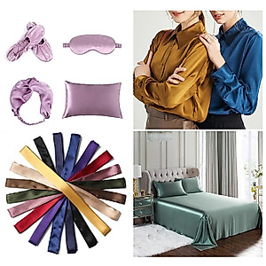 SARVAM FASHION Satin Fabric 5 Yard Bridal Solid for Wedding Dress Fashion Crafts Costumes Decorations Silky Satin 44” - (5 Yard, Gold)