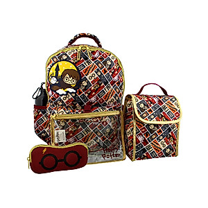 Harry Potter Girls Boys Teen 5 piece Backpack and Snack Bag School Set