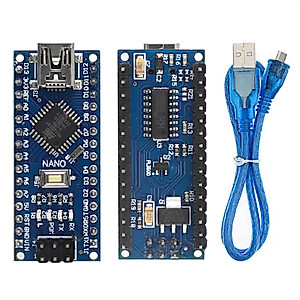 TISEKER Mini Nano V3.0 ATmega328P Microcontroller Board with USB Cable for Arduino