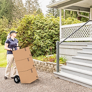 Olympia Tools 600 Lb Steel Hand Truck with P Handle and 10" Pneumatic Wheels for Home and Office Use