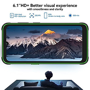 Rugged Unlocked Phones, Blackview BV5200 Pro (2023New) Android Phone, 7GB+64GB/1TB Extension Unlocked Cell Phone, Android 12 Smartphone, ArcSoft® 13MP, 6.1''HD+,Face ID,NFC, 5180mAh Battery,Glove Mode