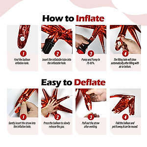 Red and Black Balloon Arch Kit with Star Balloons, Red Black and White Metallic Silver Balloon Arch Garland Kit for Birthday Prom Red Black Graduation 2024 Party Decorations