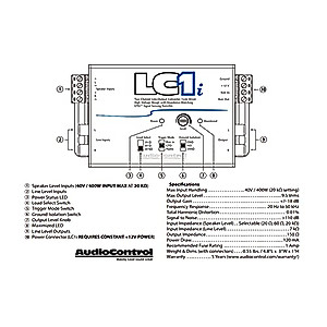 AudioControl LC1i Active 2-Channel Line Driver/Output Converter with Impedance Matching