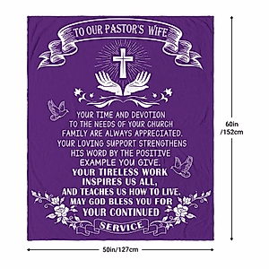 NIAXAYER Gift for Pastors Wife Throw Blanket, A Great Appreciation Gift Idea for Pastors Wives,to Our Pastor's Wife Blanket Gifts 50 * 60in