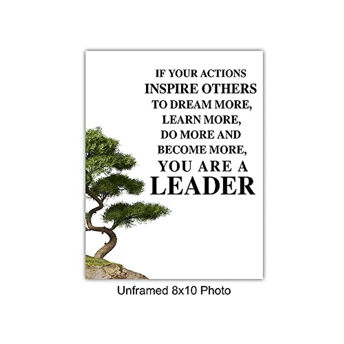 Office Wall Art Decoration Set - Motivational Decor - Leadership Saying - Gift for Boss, Manager, Team Leader, Coach, Teacher, Entrepreneur - Inspirational Quote Poster Print - Unique Photo 8X10 Set