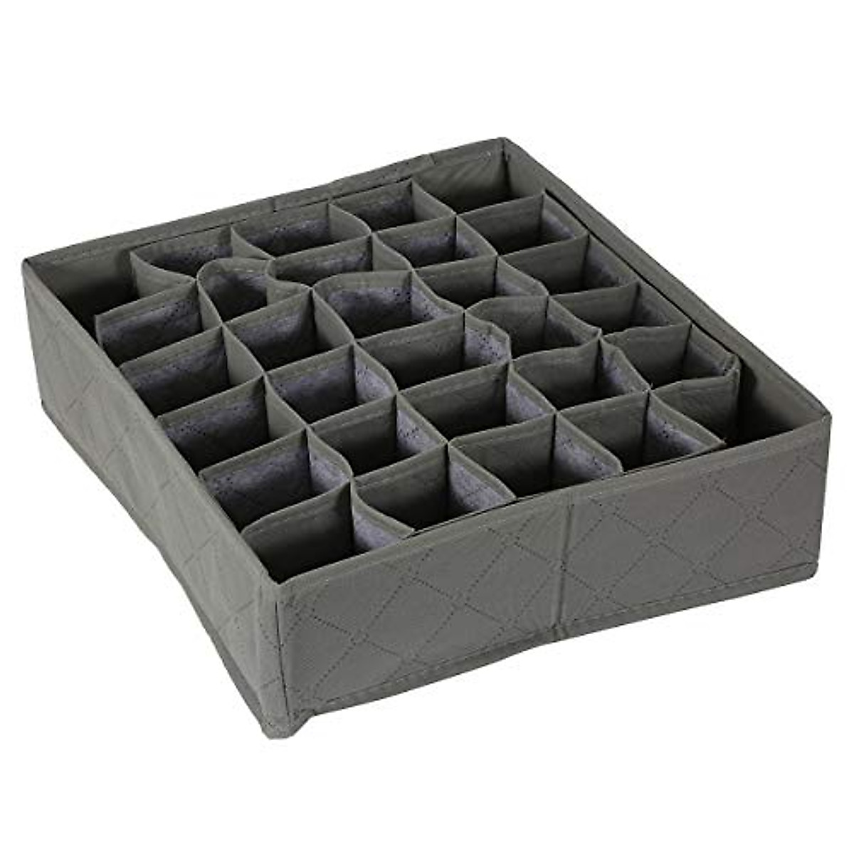 Isabelvictoria 30 Cell Foldable Bamboo Charcoal Underwear Socks Drawer Organizer Storage Box Polypropylene Non-Woven Seperate Box 11L