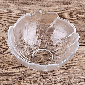 Clear Glass Bowl Glass Wave Bowl, Salad Mixing Bowl Glass Transparent Serving Bowl Appetizer Bowl for Home Kitchen Restaurant Lunch Bowl