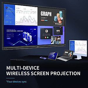 Smart Board for Classroom and Conference,JYXOIHUB 75 Inch Electronic Whiteboard Build in Android and Windows OS with 4K HD Touch Screen Interactive Whiteboard,Smart Digital Whiteboard (Board Only)