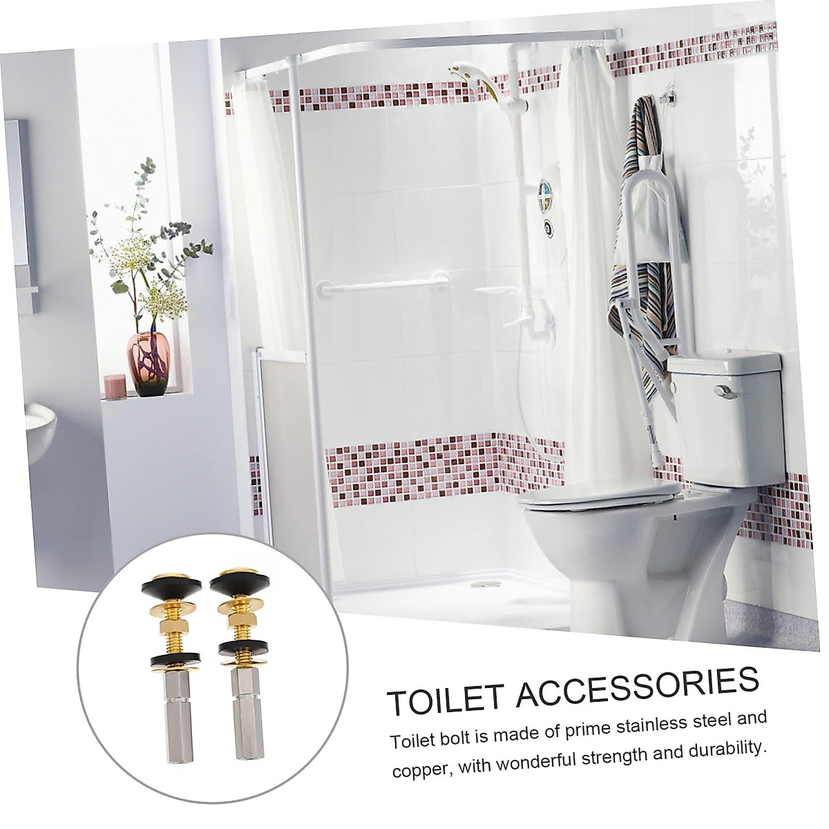 Uonlytech 6 Pcs Toilet Tank Bolts Accessories for Toilet Bolts and Nuts Toilet Parts Toilet Seats Universal Toilet Bolts Universal Mounting Bolts Kits Toilet Lid Screw Group Rubber