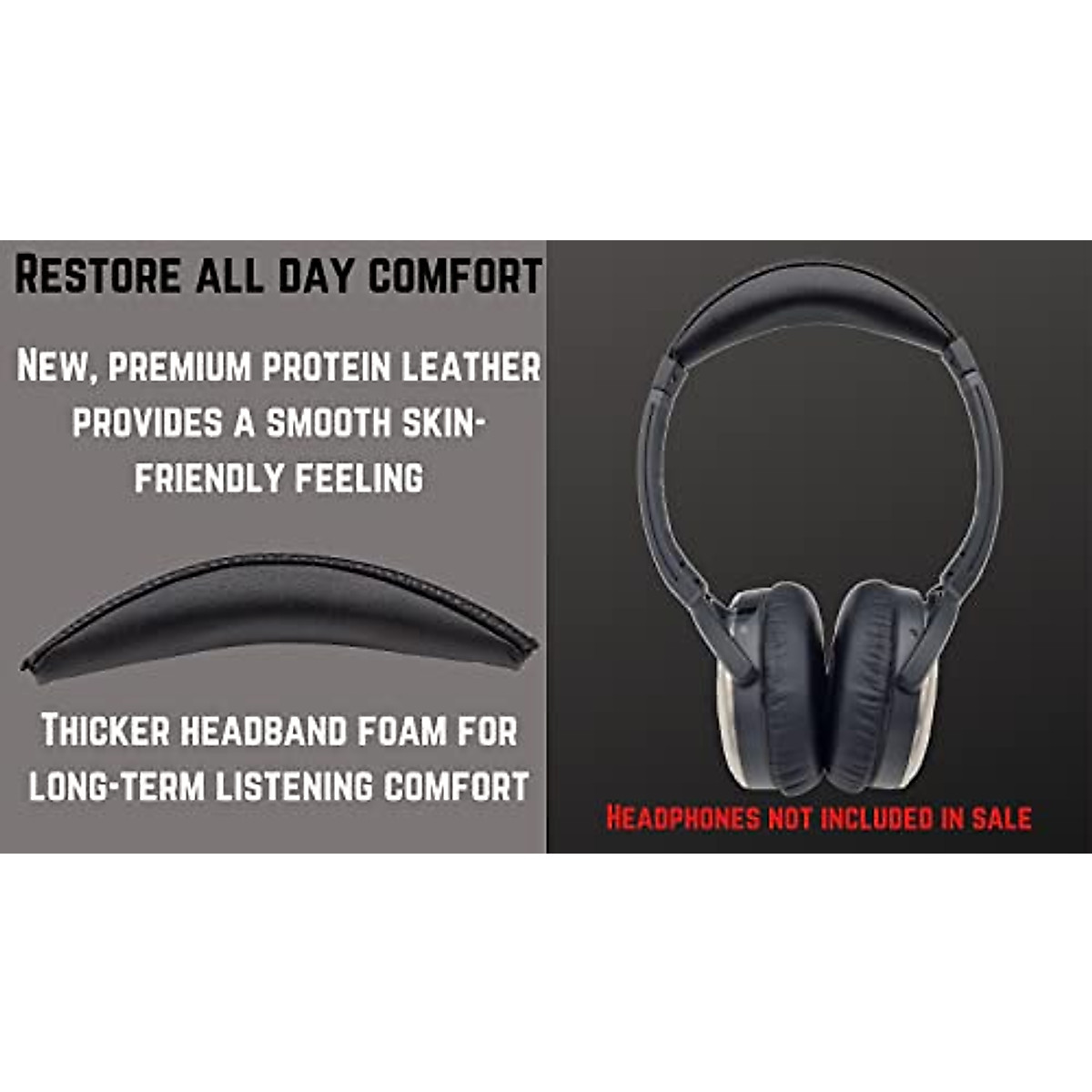 Replacement V2 QC3 Headband pad/On-Ear Headband pad Cushion Compatible with Bose QuietComfort 3 (QC3), Bose On-Ear 2 (OE2), Bose On-Ear (OE) and Bose SoundTrue On-Ear Headphones (Black)