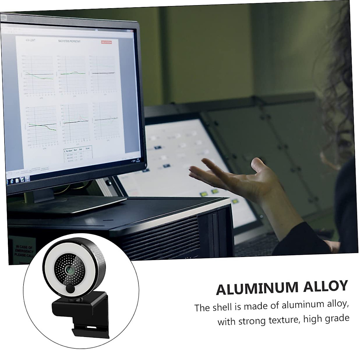 Hoement Camera Live Streaming Webcam 480p Webcam USB Recording Webcam Video Calling Webcam Desktop Computer Live Webcam Desktop Webcam with Microphone Aluminum Shell Laptop 1080p