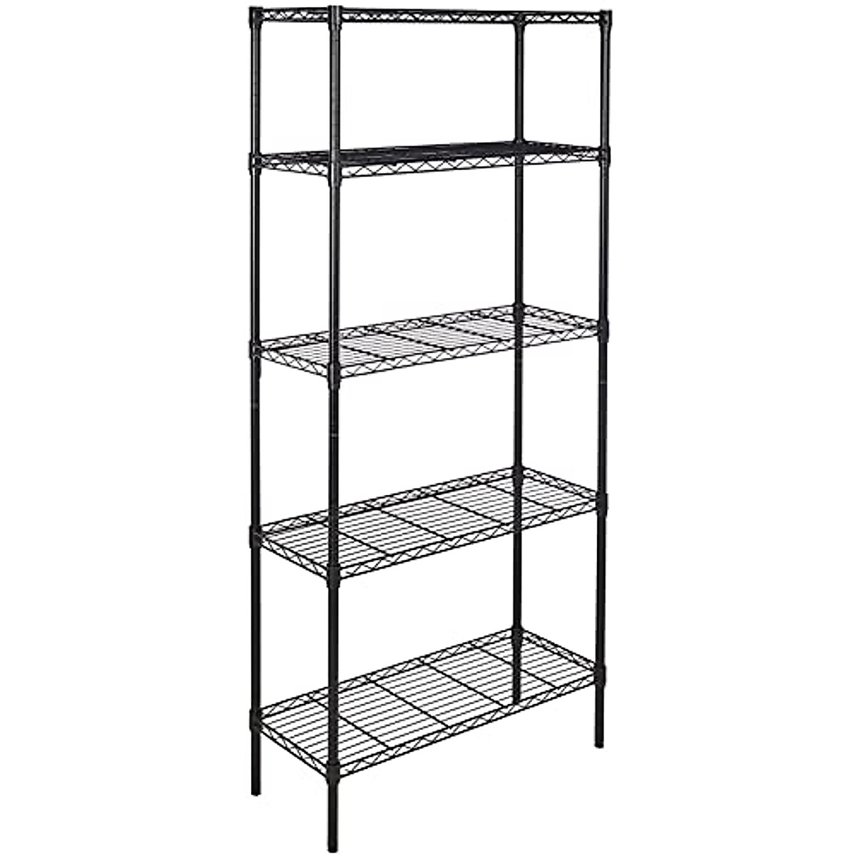 be current 5-Shelf Shelving Storage Units, Adjustable Heavy Duty Metal Shelf Wire Storage Rack for Home Office Garage Kitchen Bathroom Organi Black