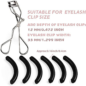 GOUWEIBA 28pcs Eyelash Curler Refill Pads - Silicone Rubber Universal Eye Lash Curler Replacement with Clear Storage Box (Black)