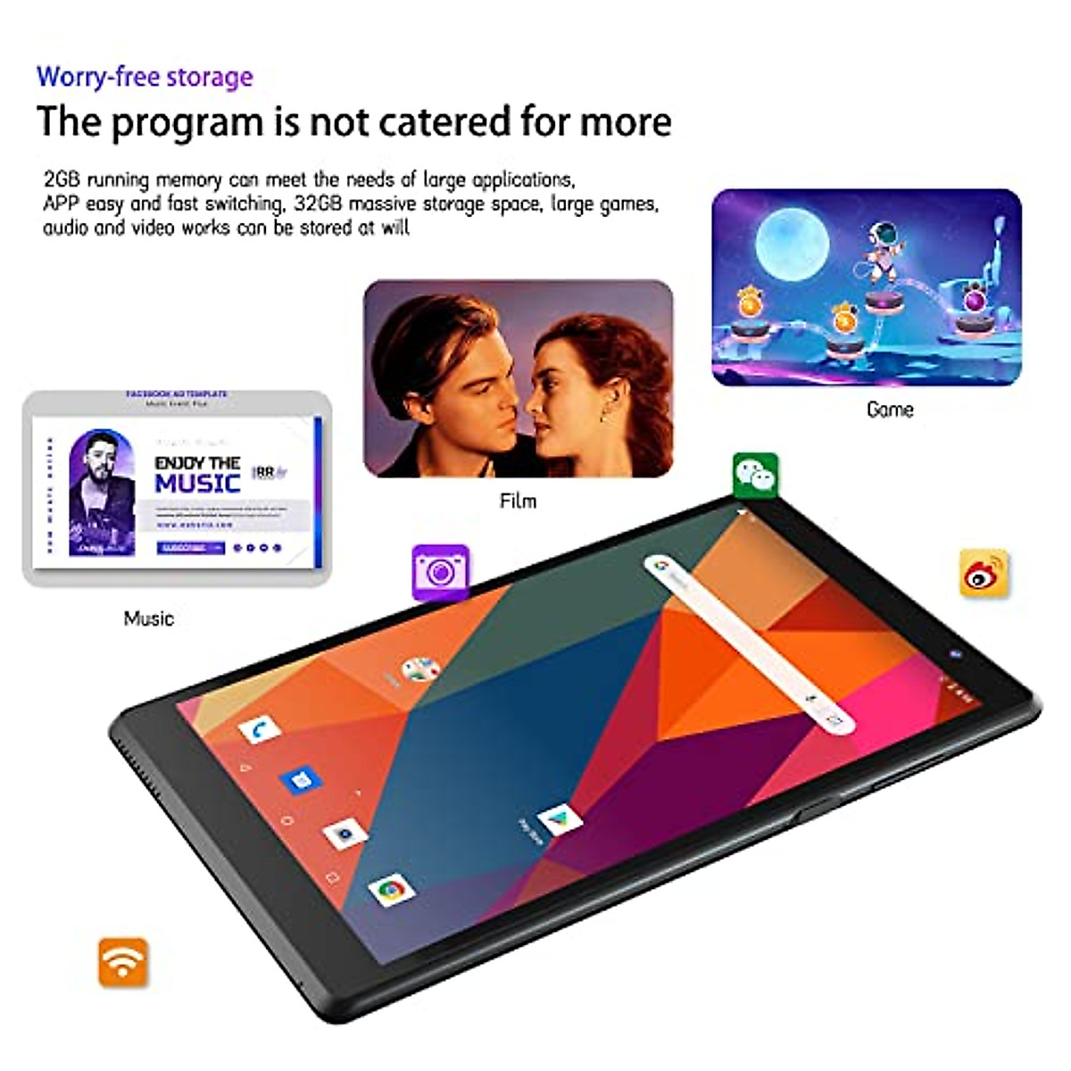 NOVOJOY Tablet 8 inch Tablet PC, Android 11 Tablets, Quad-Core 2GB RAM 32GB ROM WiFi IPS 8 Inch HD Display 4300mAh Tablets. (Black)