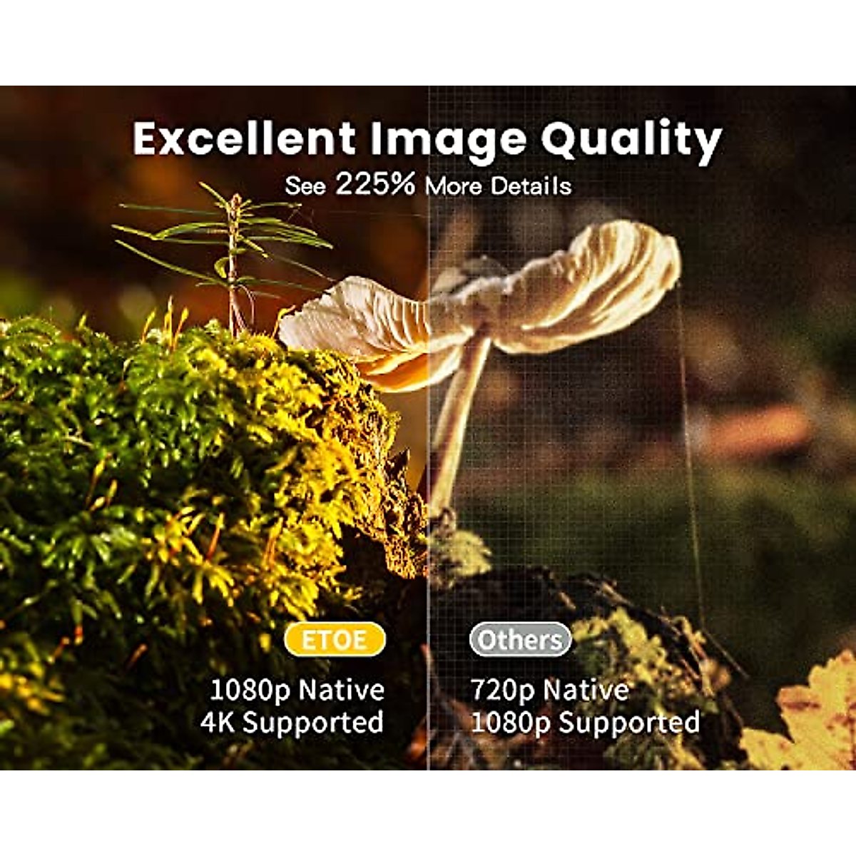 Mini Smart Projector Native 1080P, ETOE D2 Pro Portable Projector Android TV 10.0 with Prime Video, Netflix, Disney+, Video Projector 5G WiFi Bluetooth, Compatible with iOS/Android/Windows/USB