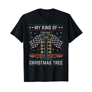My Kind Of Christmas Tree Drag Racing Ugly Christmas T-Shirt