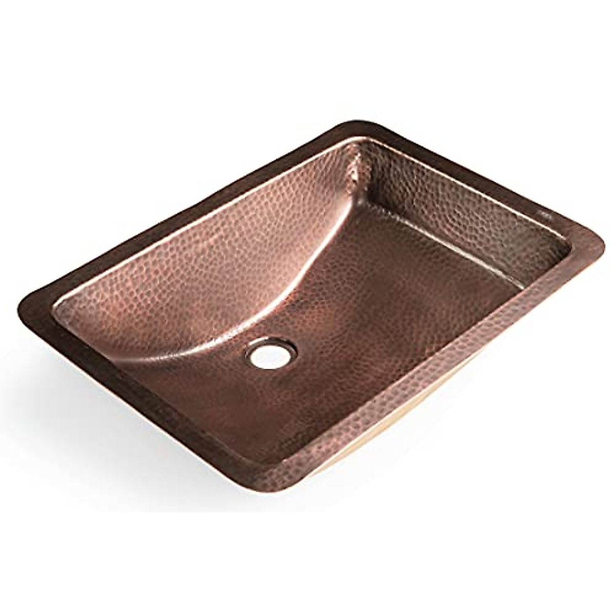 Monarch Abode 17095 Hand Hammered Venetian Dual Mount Bathroom Vanity Sink, 21 Inches, Pure Copper