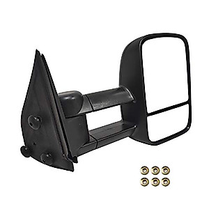 AERDM New Pair Set Towing Mirrors Side Power Operated Heated Textured Black Telescoping Trailer Compatible with Chevy/GMC/Cadillac Silverado Sierra Avalanche Suburban Tahoe Yukon XL Escalade EXT