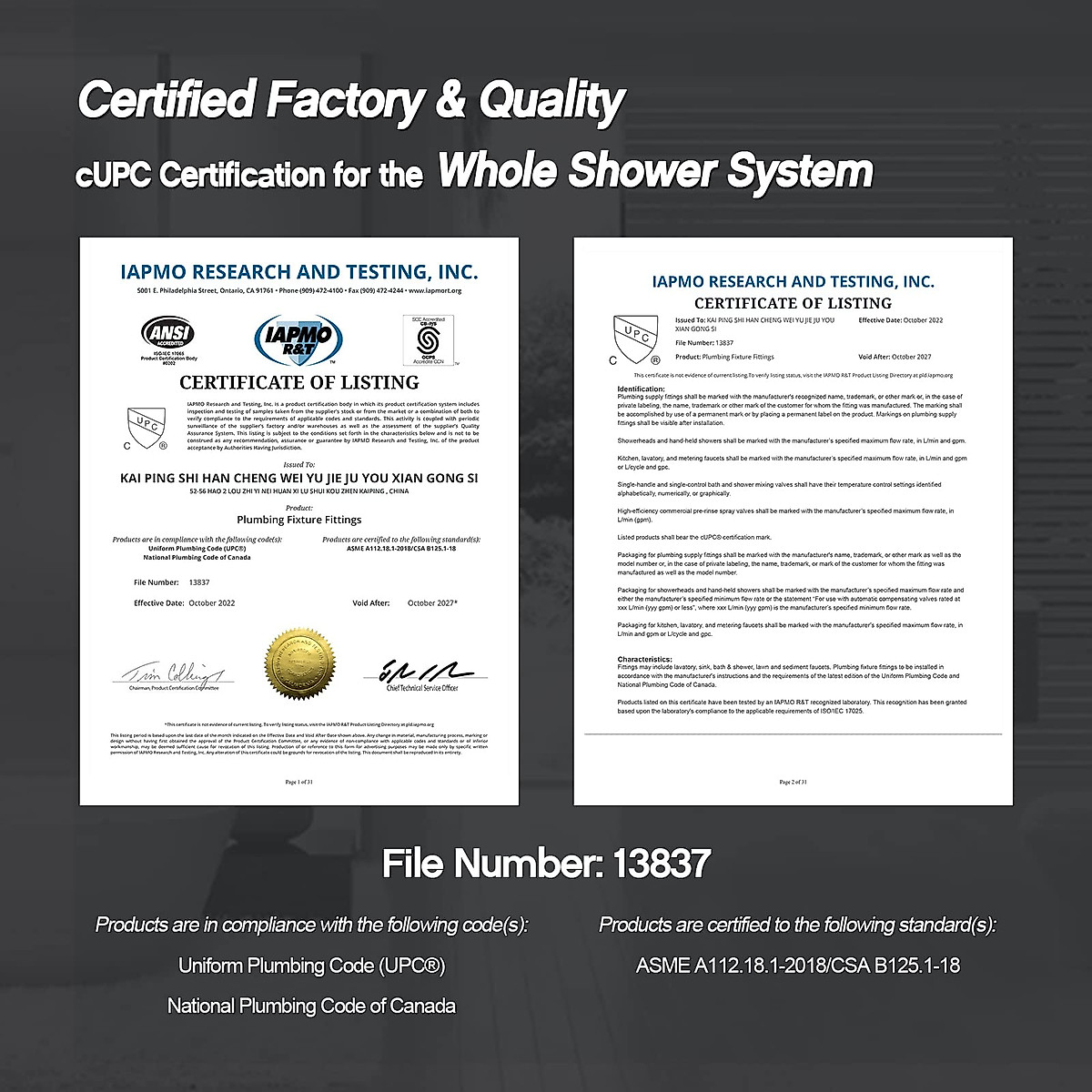 Iriber Shower Set with 12 Inch High Pressure Rain Shower Head and Handheld and Shower Faucet Mixer Valve Modern Shower System Including Pressure Balance Valve Shower Trim Kit for Bathroom,Matte Black