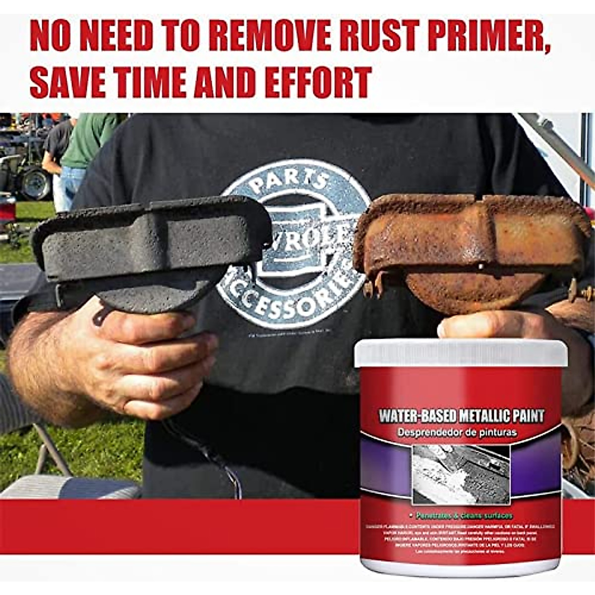 WKHOEOYV 100ML Rust Cleaner, Water-Based Metal Rust Remover,Car Chassis Derusting,Multi-Functional Car Metallic Paint Anti-Rust Chassis Universal Rust Converter Gel with Brush (1 Pcs)