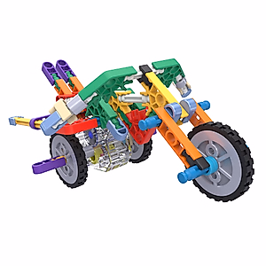 Basic Fun K'NEX | Motorised Creations Building Set | 3D Educational Toys for Kids, 325 Piece Stem Learning Kit, Engineering for Kids, 25 Model Building Construction Toy for Children Ages 7 85049