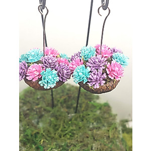 Fairy Garden Accessories. Set of 2. Miniature Hanging Flower Baskets. Acorn Planters. Dollhouse, Terrarium Décor.