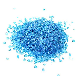 Alan Stone High Luster Reflective Fire Glass Gravel,Fire Gems,Fire Drops,Fire Glass Pebbles Stones Beads Chips for Fire Pit Fish Tank Aquarium Garden,3-6mm 305g/0.67lb (Aquamarine)