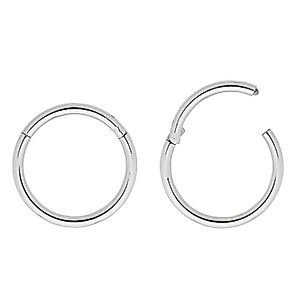 365 Sleepers 2PCS 16G Surgical Steel 6mm - 16mm Hinged Hoop Segment Septum Cartilage Helix Tragus Nose Ring Unisex Sleeper Earrings