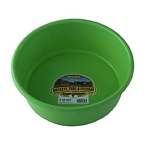 Little Giant® Plastic Utility Pan | Feed Pan | Durable & Versatile Livestock Feeding Bucket | Made in USA | 5 Quart | Lime Green