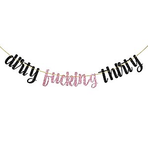 Dalaber Dirty Thirty Banner, Funny 30th Birthday Party Sign, Dirty 30 / Cheers to 30 Years, Girls Women 30th Birthday Party Decoration Bunting Garland Photo Booth Props