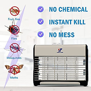 YONGTONG Set n Zap！Indoor High-Powered 3000V Electric Mosquito Killer, Pest Control Bug Zapper with 20W Light for Moth, Wasp, Fly, Mosquito Lamp for Apartment, Kitchen, Office, Restaurant