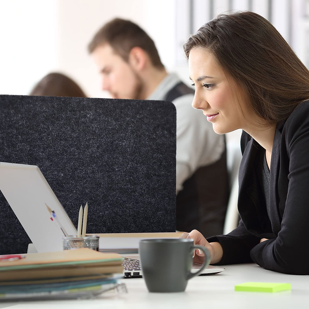 4 Pcs Acoustic Desk Divider Desktop Privacy Panel 16 x 20 Inch Divider for Desk Cubicle Office Desk Separator Panel Sound Absorbing Noise Reducing Tabletop Divider for Students Visual Distractions