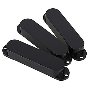 Lovermusic 82mm Black Plastic Closed Shell Electric Guitar Single Coil Pickup Covers Pack of 3