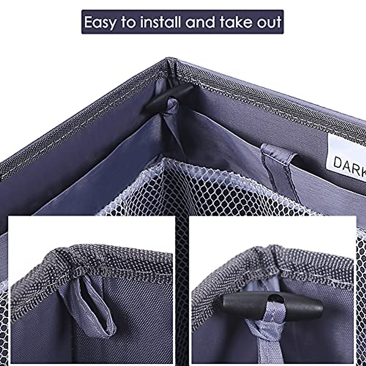 SUPERJARE Double Laundry Hamper with 2 Removable Liner Bags, 150 L Large Laundry Basket with Magnetic Lid, Collapsible Clothes Hamper with Easy Carry Built-in Handles, 2 Section, Linen Gray