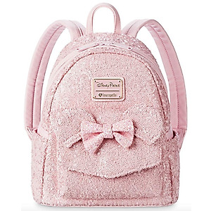 Disney Parks Loungefly Millennial Pink Minnie Mouse Sequin Mini Backpack