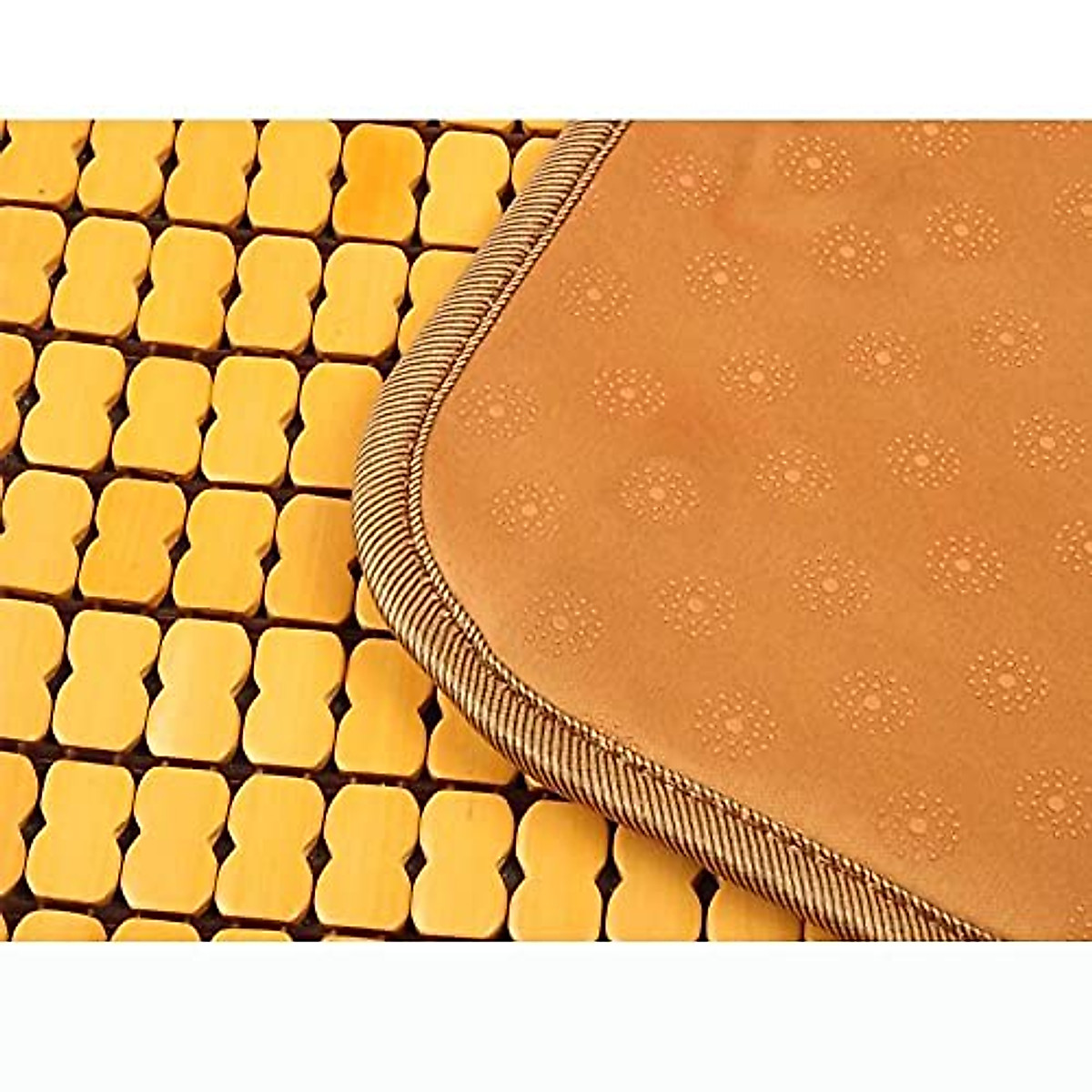 BARUYO Car Bamboo Seat Cushion, Bamboo Bath Mat, Summer Bamboo Comfort Chair Cover Mat, Environmental Protection Bamboo Massage Cushion (White)