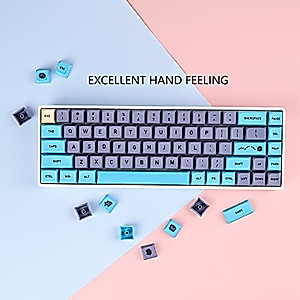 133 Keys PBT XDA Profile Keycaps Dye Sublimation Custom Keycap Set for Cherry MX Switches Mechanical Keyboard(Blue Cat)